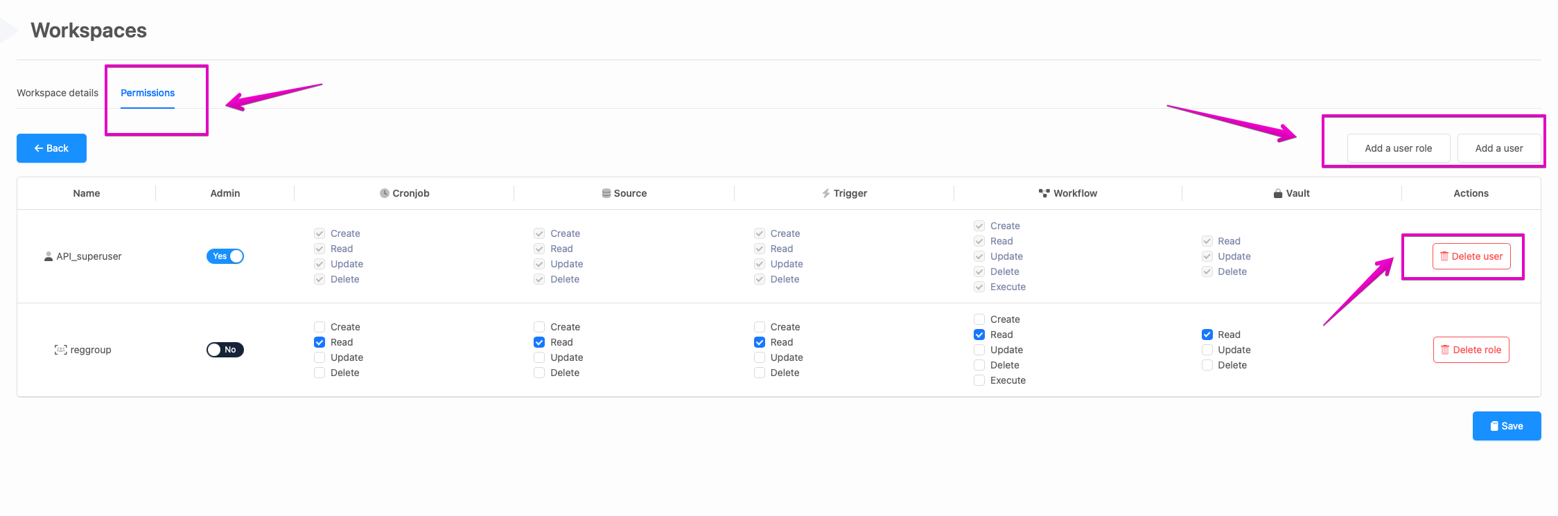 Workspaces (Settings) - Kubeark