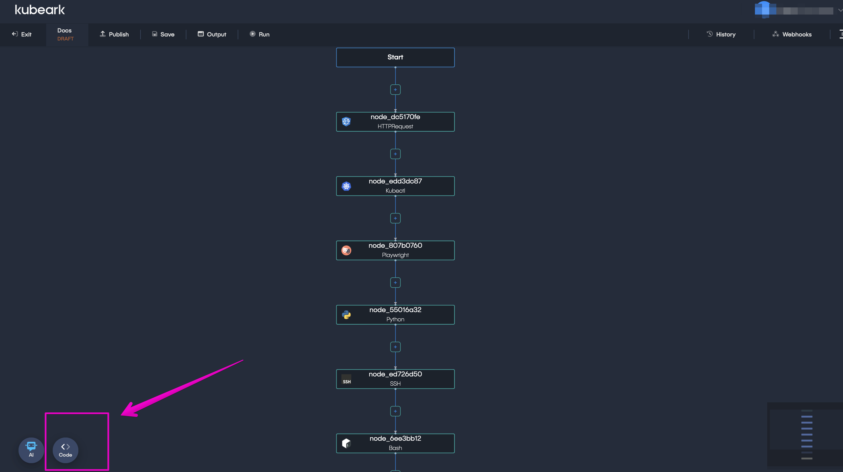 The Code Editor - Kubeark