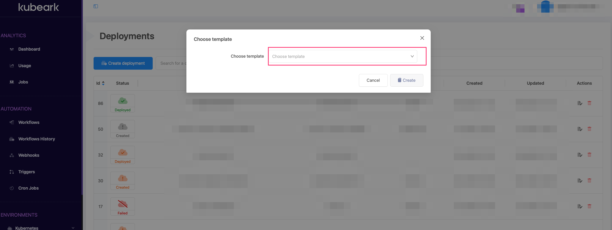 Deployments (Infrastructure) - Kubeark