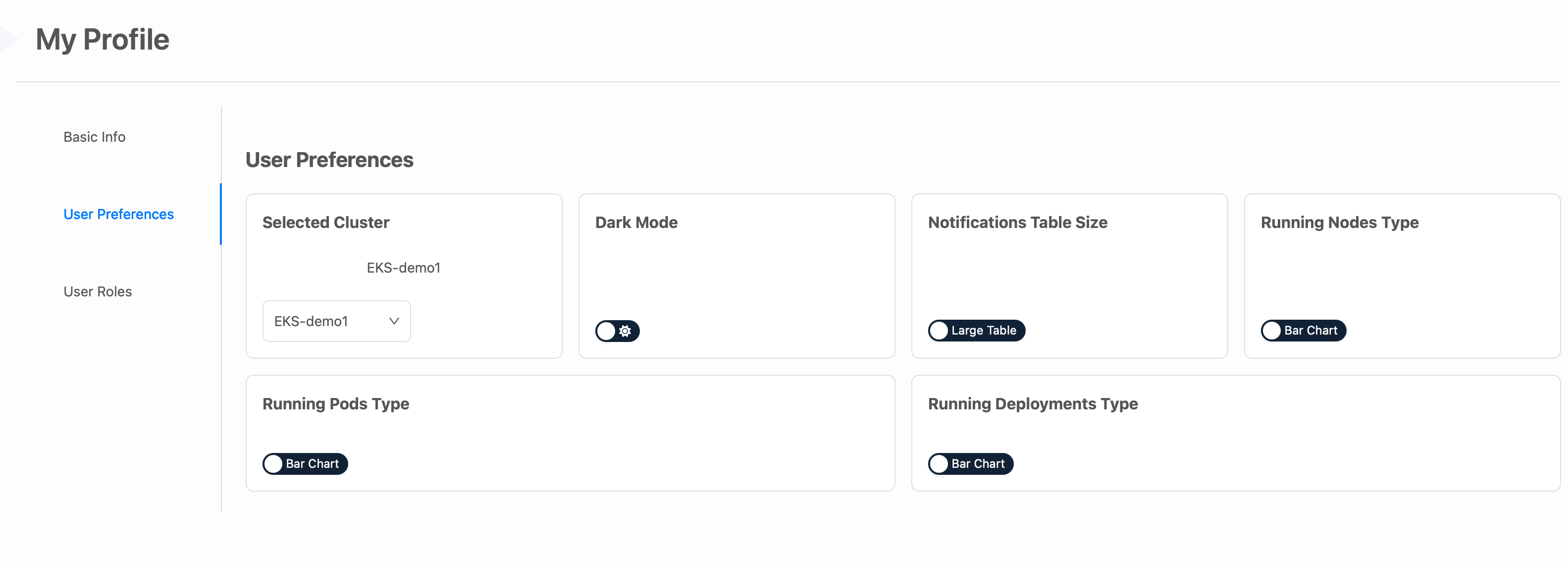 Platform Menu - Kubeark