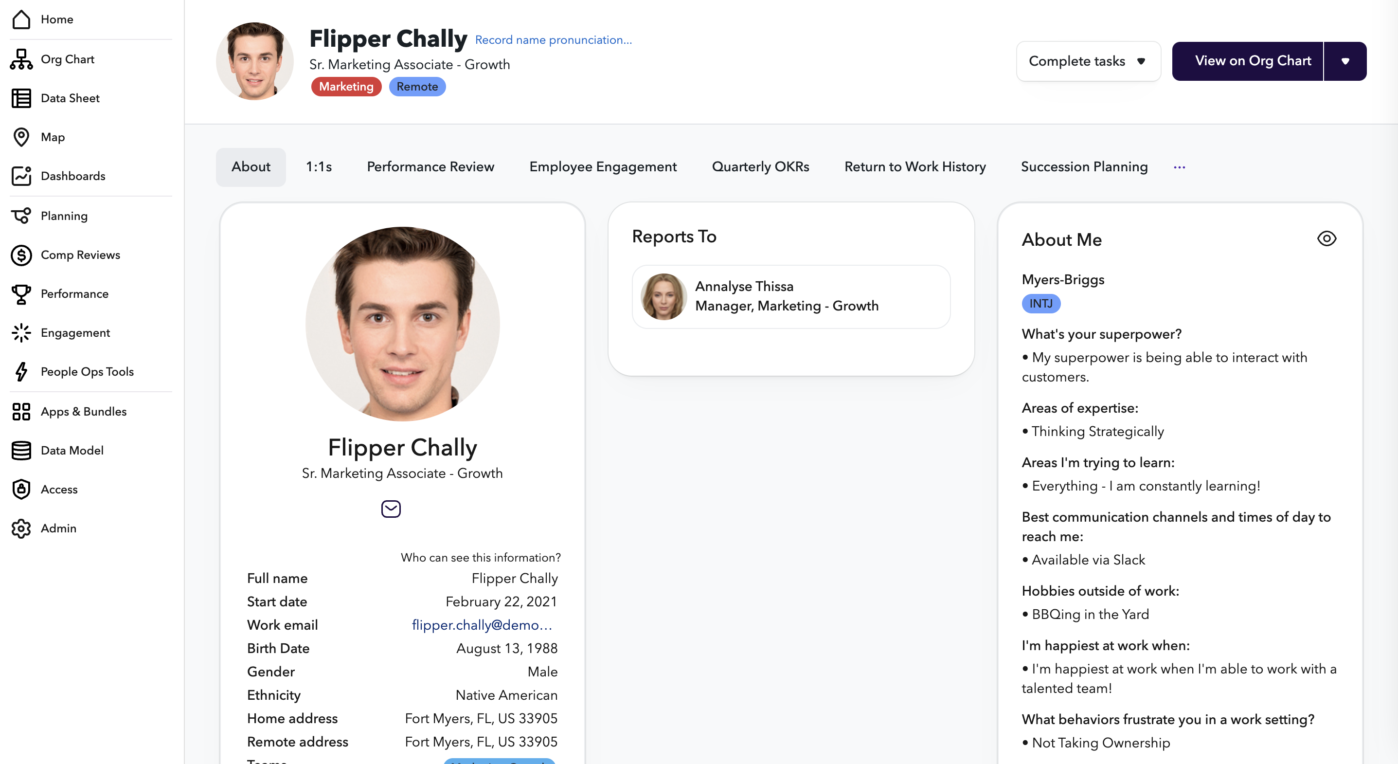 Viewing employee profiles - ChartHop documentation