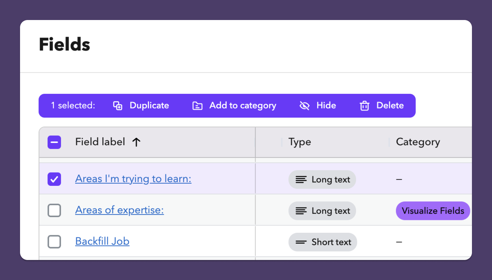 Fields - ChartHop documentation