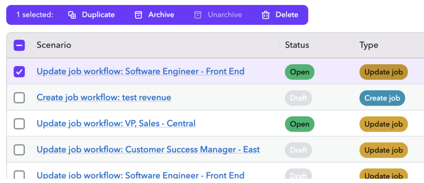 Create a scenario - ChartHop documentation