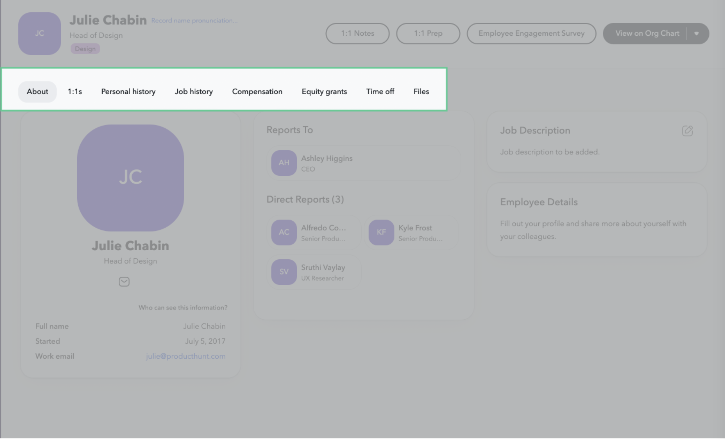 Configuring profiles - ChartHop documentation