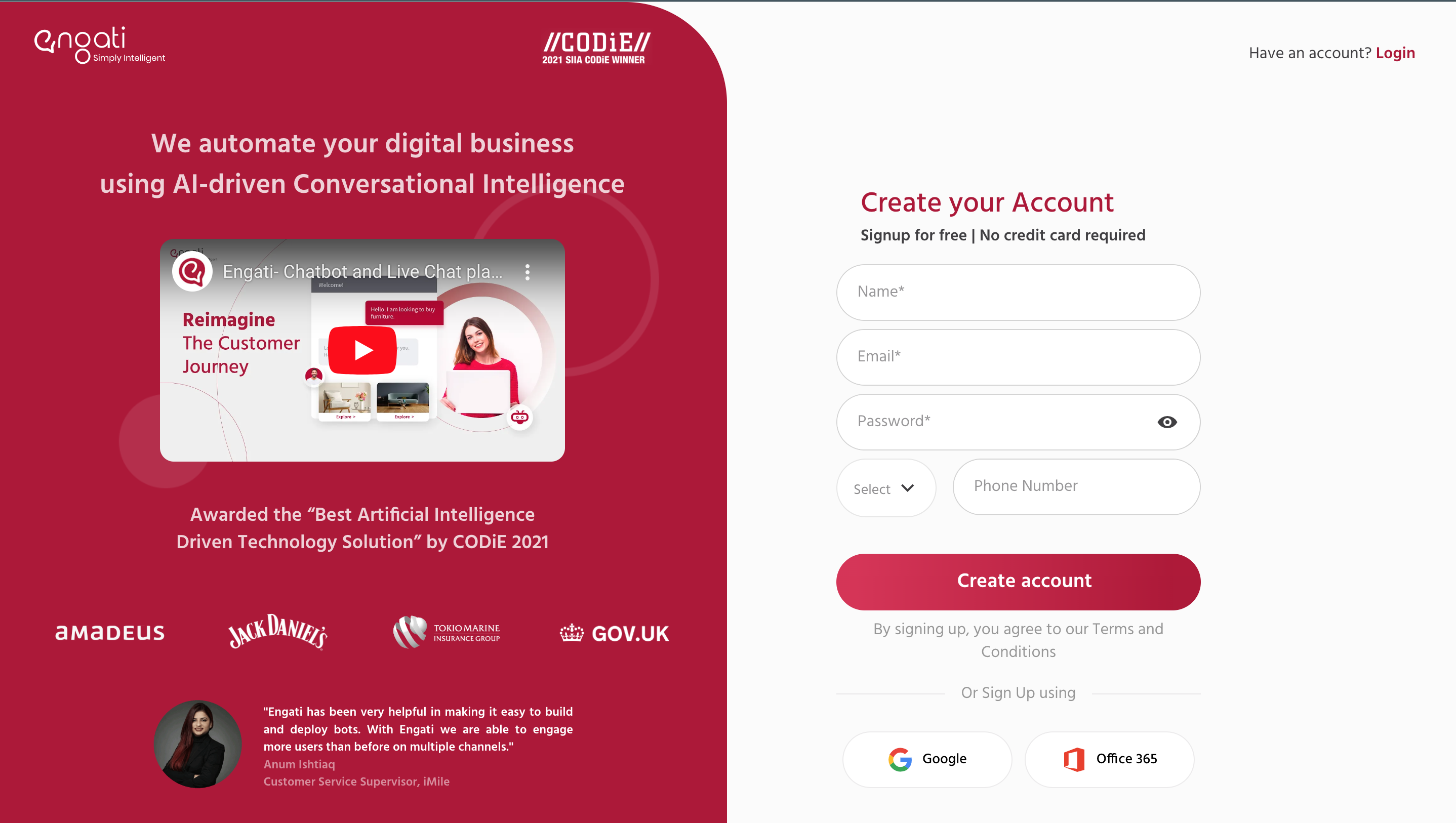 Start Here - Register or Login - Engati Product Docs
