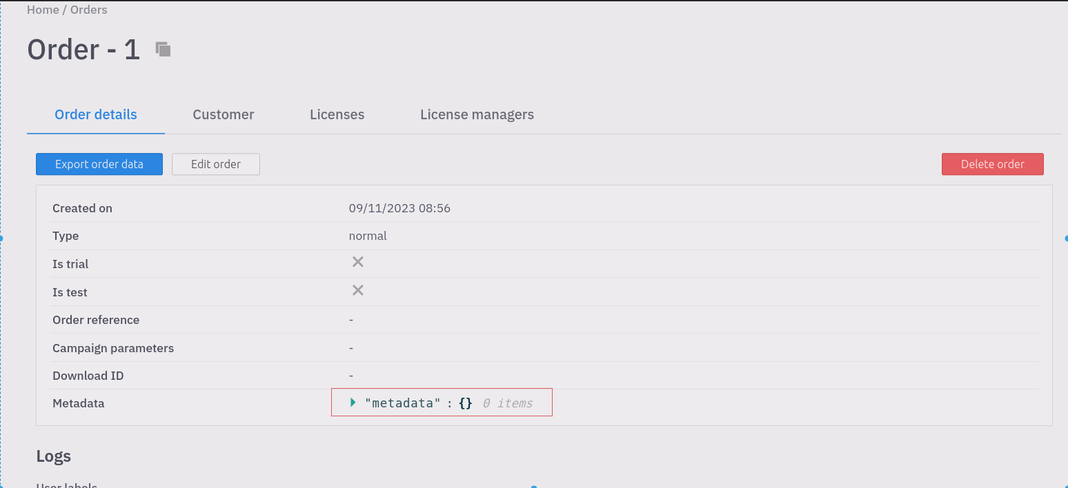 Metadata - LicenseSpring Documentation