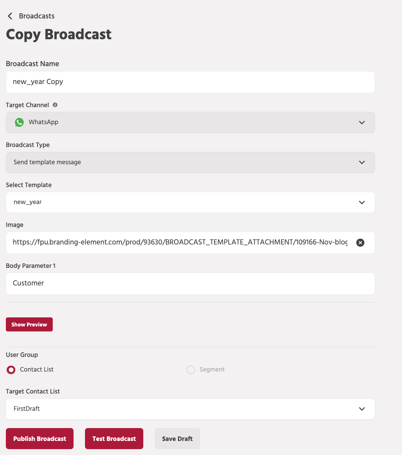Creating a Broadcast - Engati Product Docs