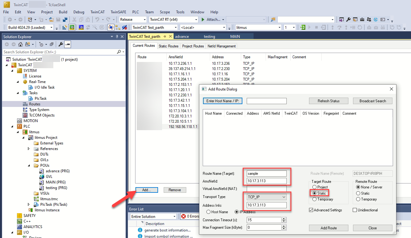Beckhoff TwinCAT3 Ethernet (Gen1) - Litmus Technical Documentation