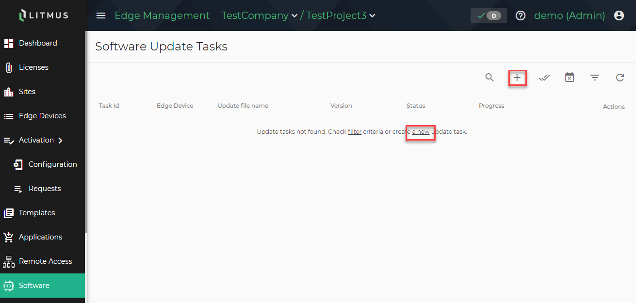 Add New Software Update Tasks - Litmus Docs