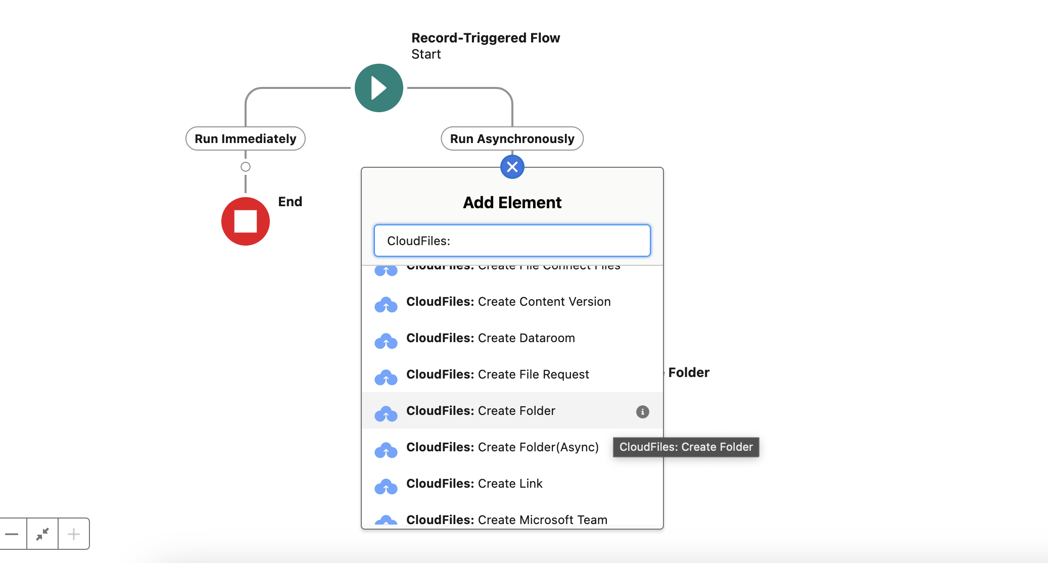 Create Folder Flow Action - CloudFiles Salesforce