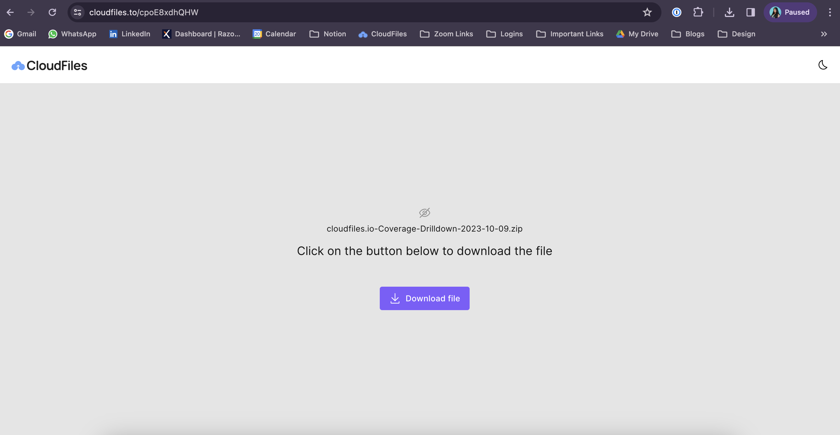 File Management in CloudFiles - Web App