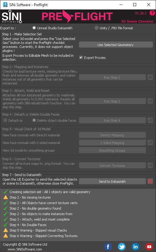 Preflight (UI) - SiNi Help Documentation