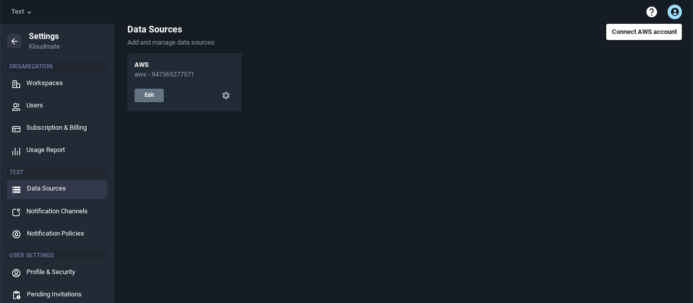 Data Sources - KloudMate Documentation
