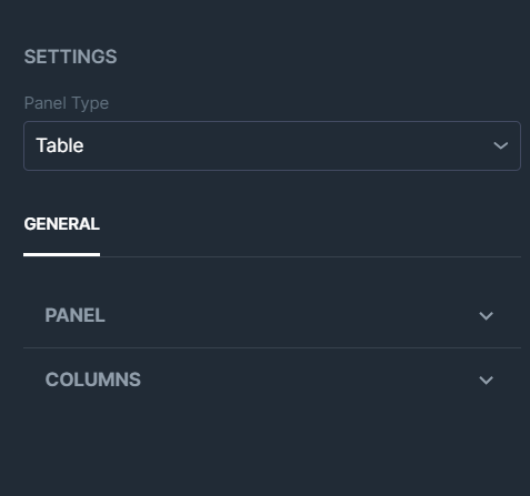 Table Panel - KloudMate Documentation