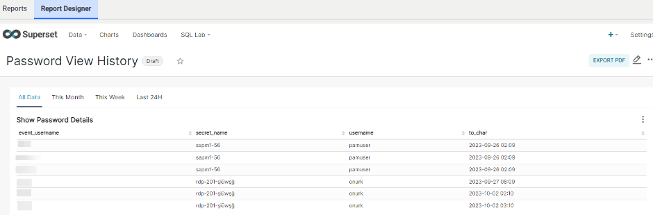 Password View History Report - Kron PAM Reference Guide
