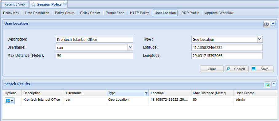 Authorization via Geolocation - Kron PAM Reference Guide