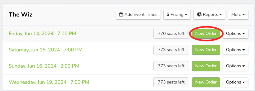 Sell tickets to an Event - Ludus Manual