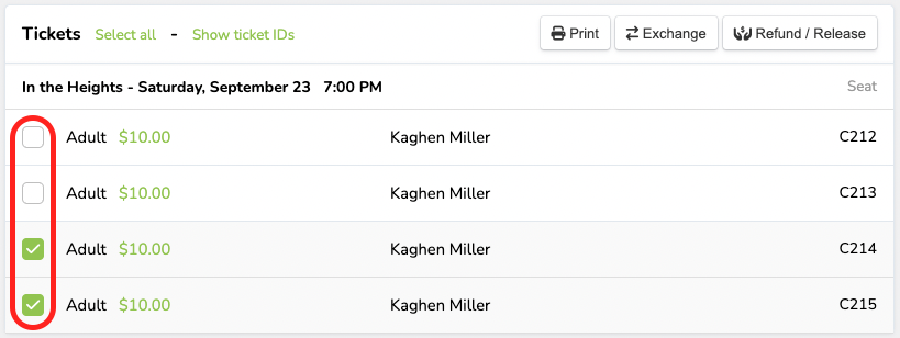 Mark a ticket as "donated" - Ludus Manual