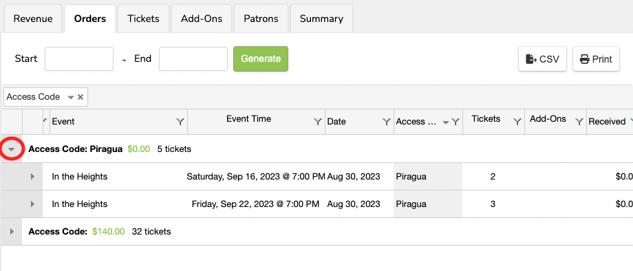 Track Access Code Usage in Reports - Ludus Manual