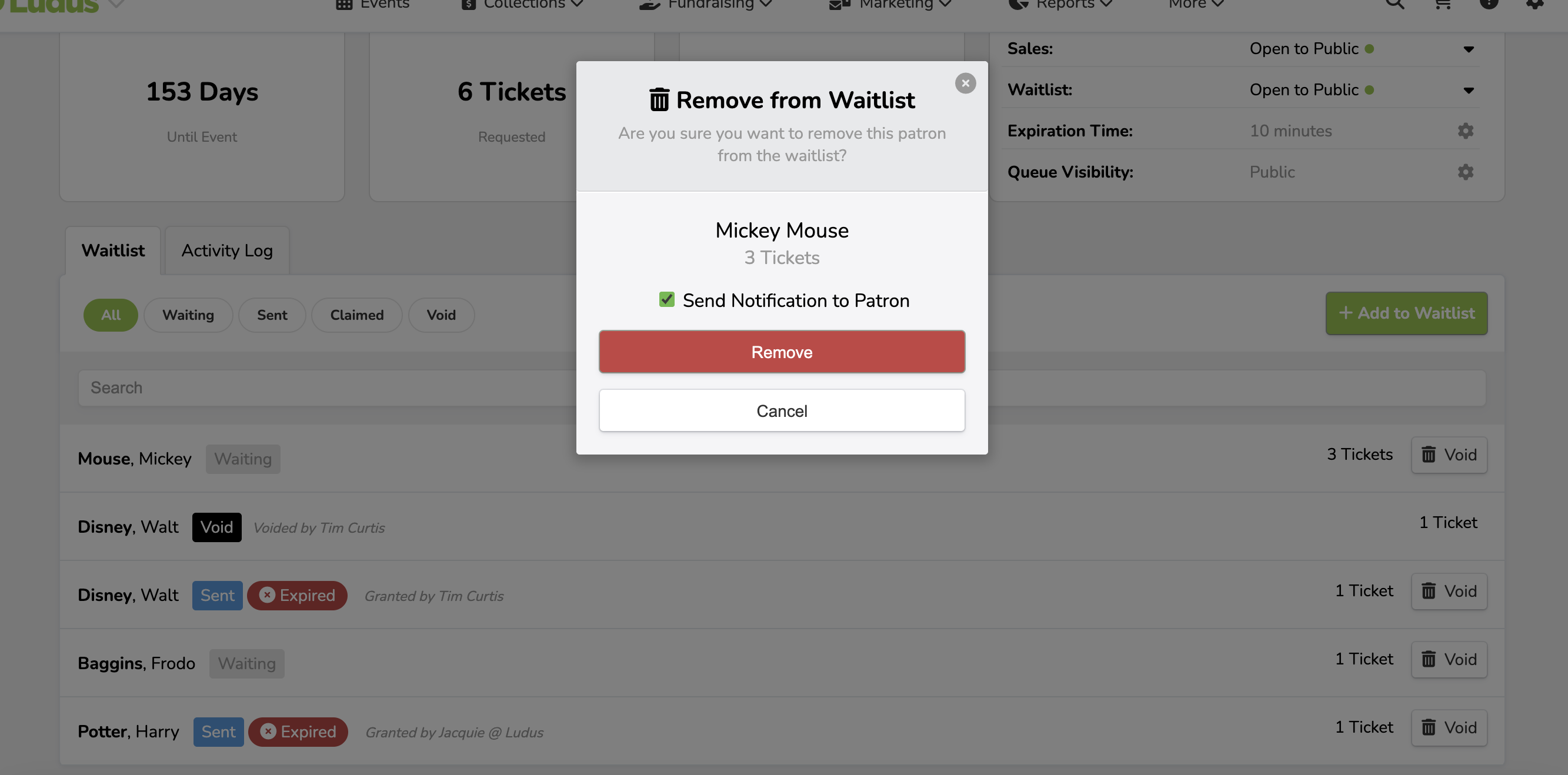 Manage the Waitlist Queue - Ludus Manual