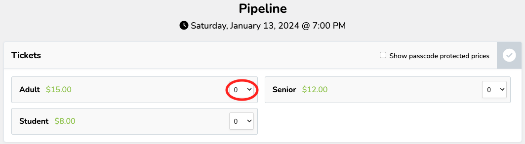 Sell tickets to an Event - Ludus Manual