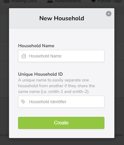 Household Dashboard (CRM) - Ludus Manual