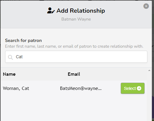 Create Patron Relationships - Ludus Manual