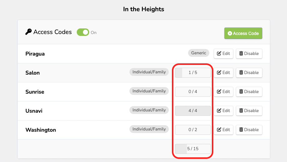 Track Access Code Usage in Reports - Ludus Manual