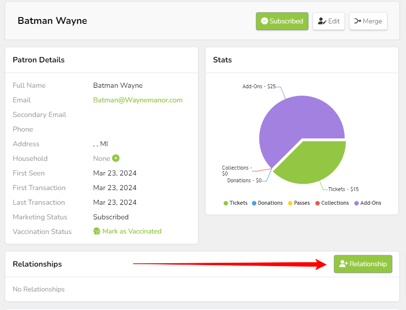 Create Patron Relationships - Ludus Manual