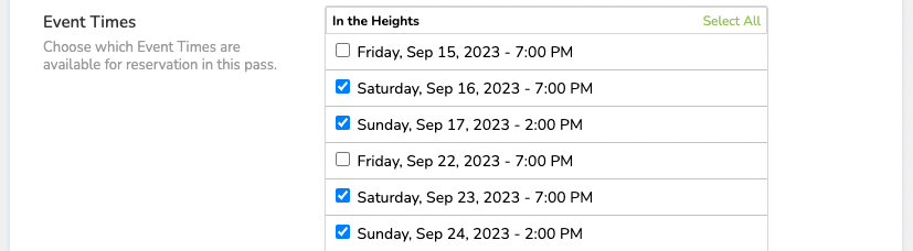 Breakdown of Limits on Season Ticket - Ludus Manual