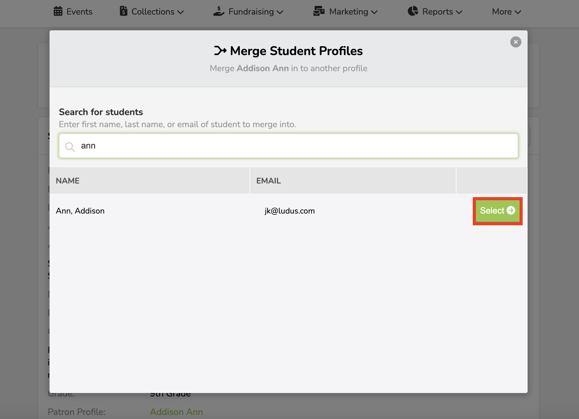 Merge Student Profiles - Ludus Manual