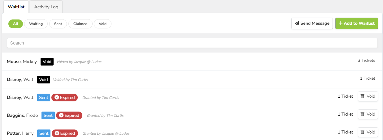 Waitlist Management - Ludus Manual