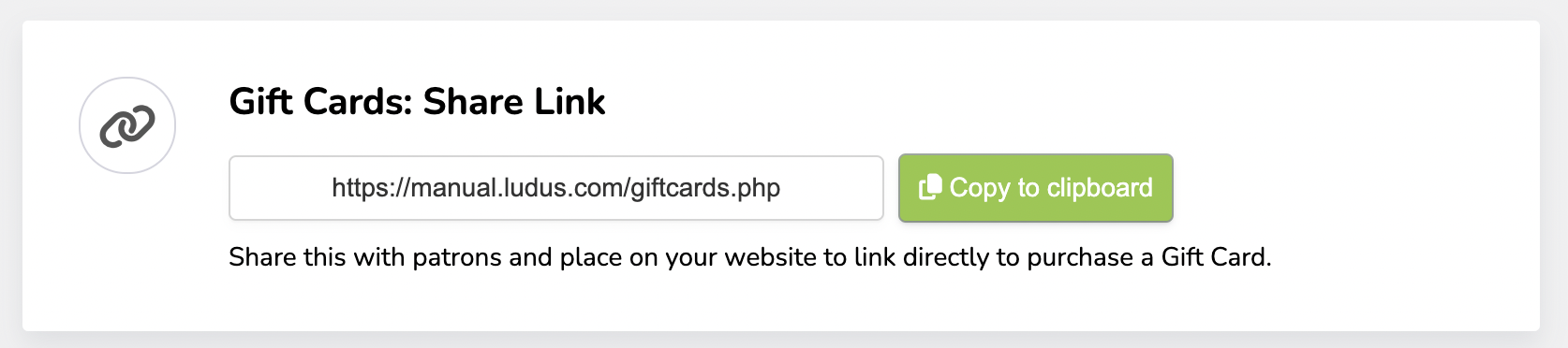 Share a direct link to purchase Gift Cards - Ludus Manual