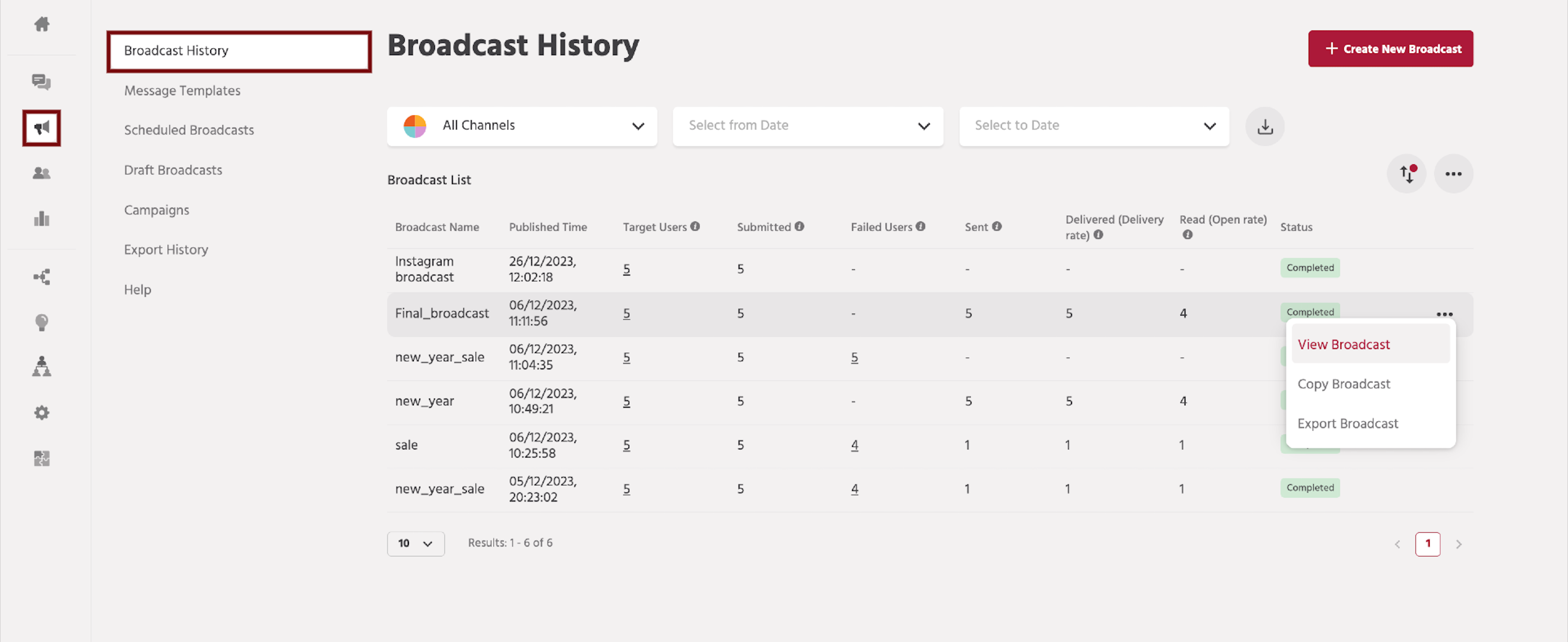 Analytics for Broadcast and Campaign - Engati Product Docs