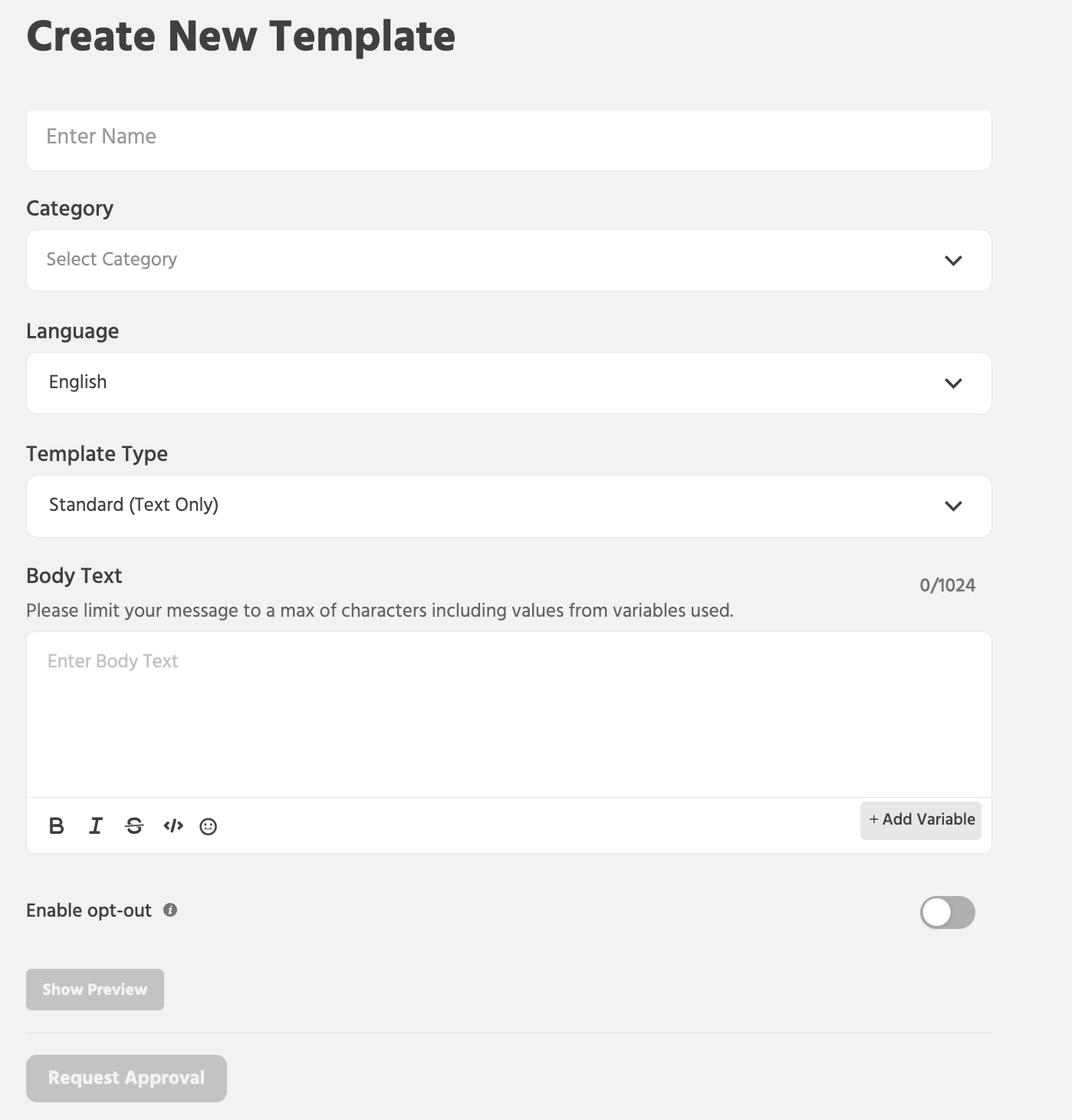 Template Message - Engati Product Docs