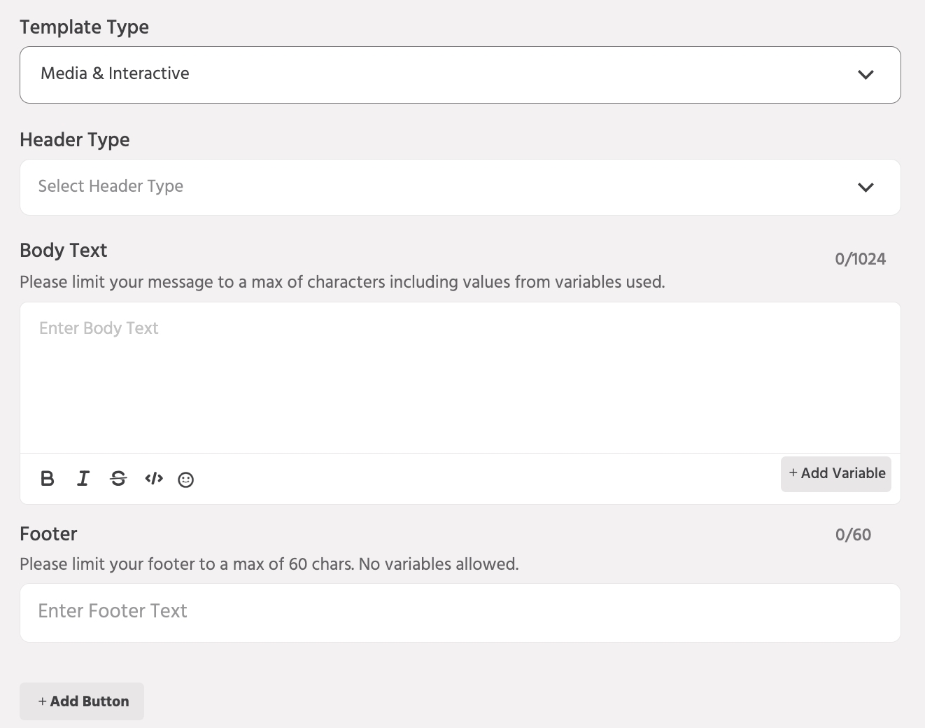 Template Message - Engati Product Docs