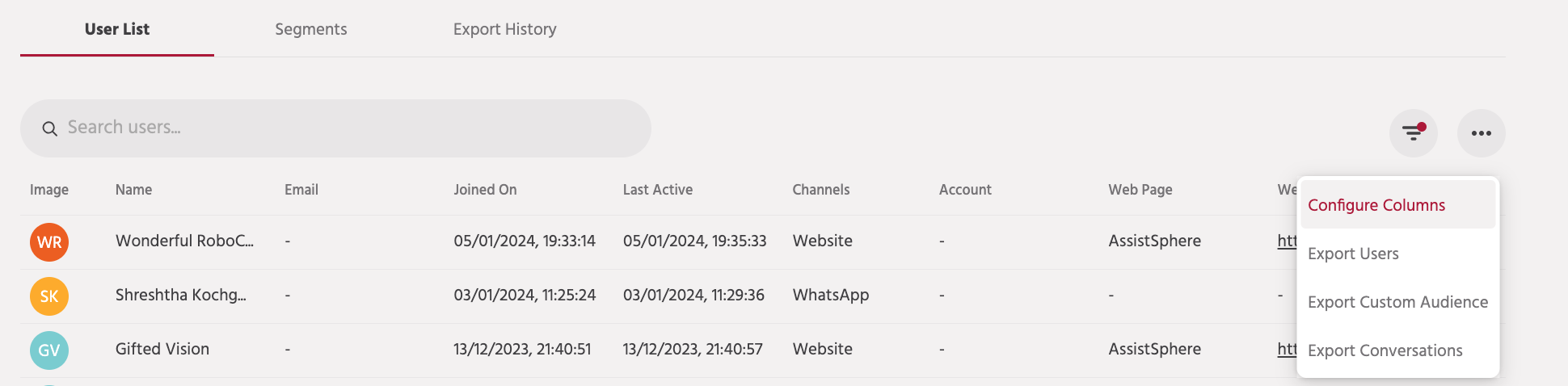 Users - Engati Product Docs