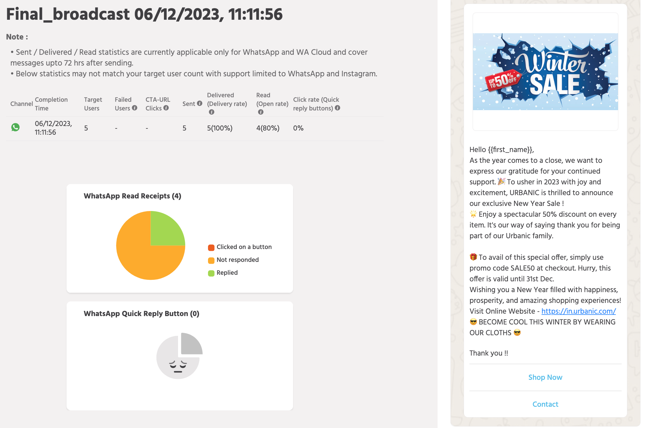 Analytics for Broadcast and Campaign - Engati Product Docs