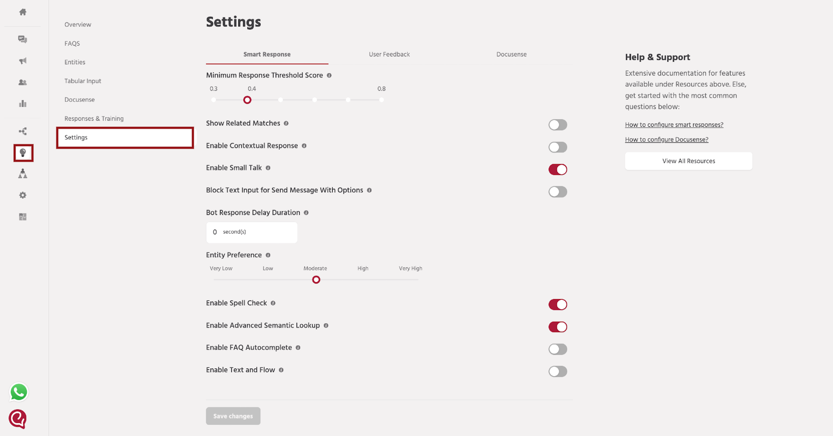 Configuring Conversational Intelligence - Engati Product Docs