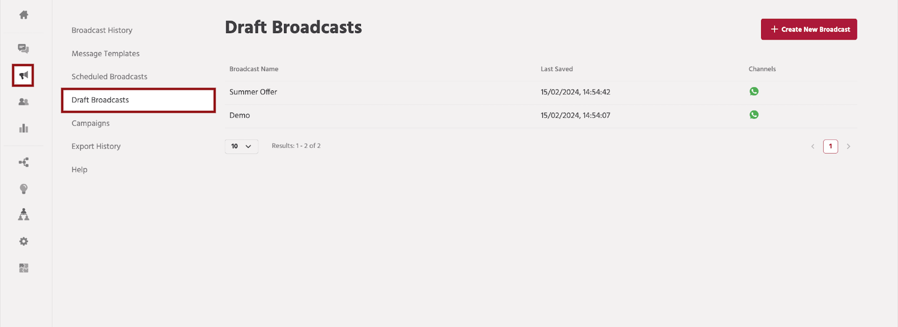Broadcasts - Engati Product Docs
