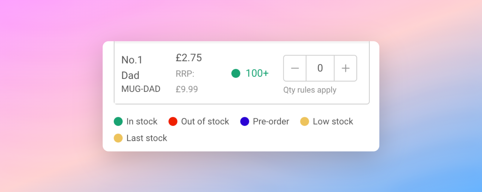 Stock Display - SparkLayer Docs