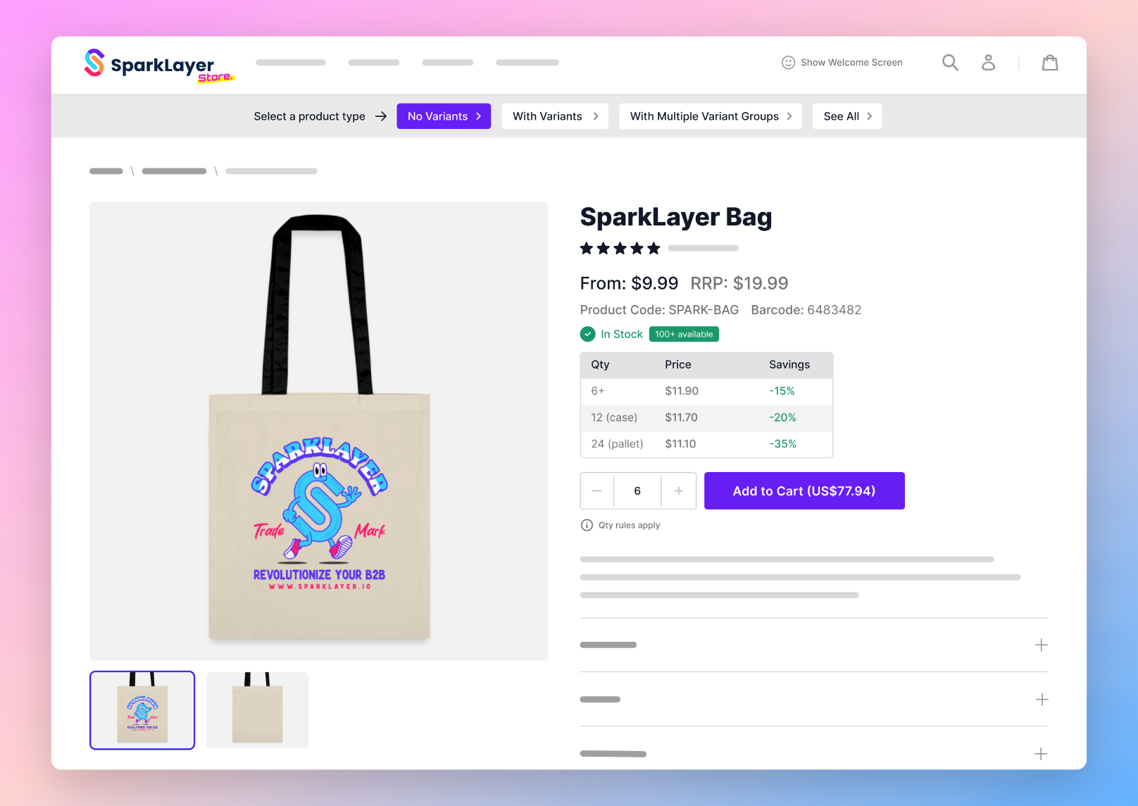 Product Detail Interface - SparkLayer Docs