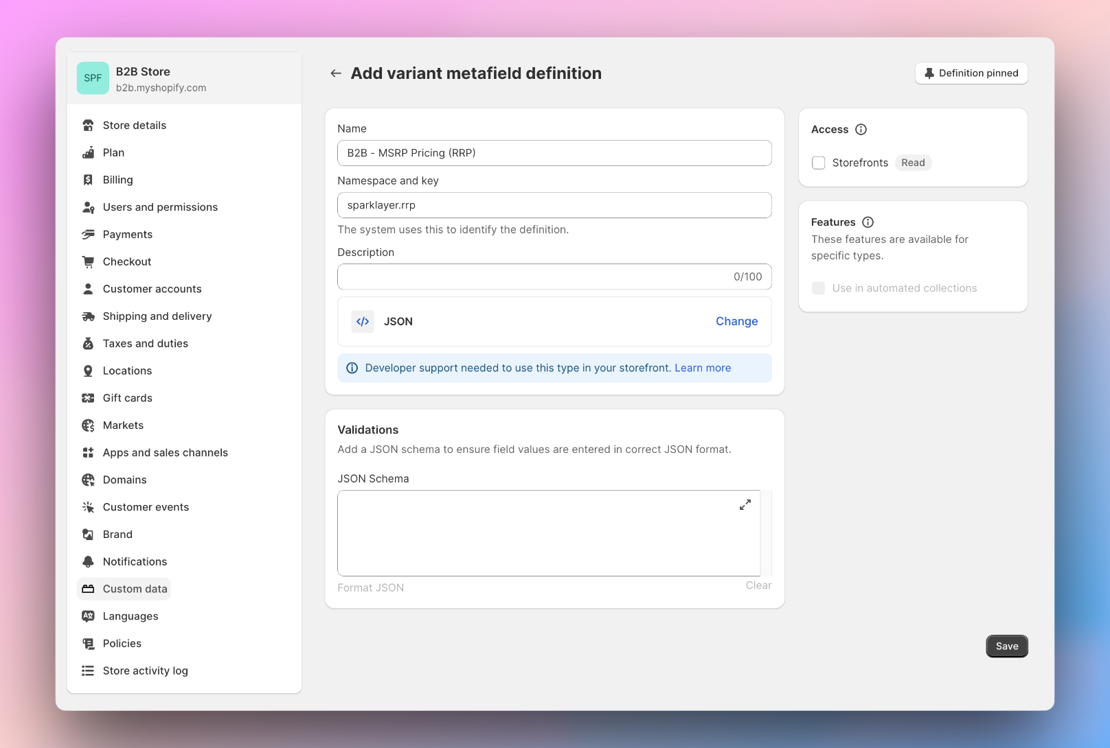 Shopify Metafields & Data - SparkLayer Docs