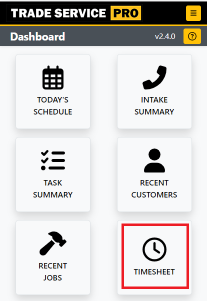 Timesheets - Trade Service Pro