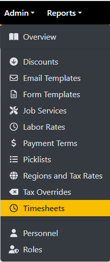 Timesheet Admin - Trade Service Pro