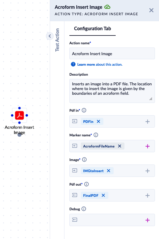 Acroform Insert Image - Platform Actions
