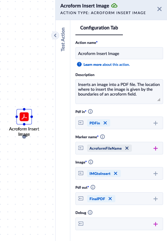 Acroform Insert Image - Platform Actions