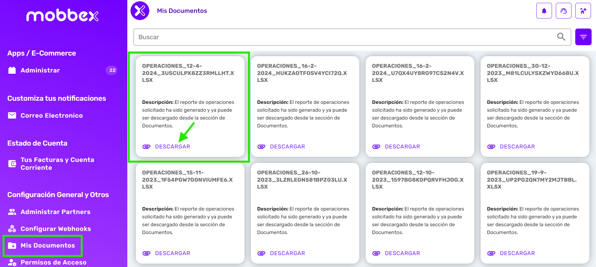 ¿Cómo descargar un Reporte de Operaciones? - Mobbex KB
