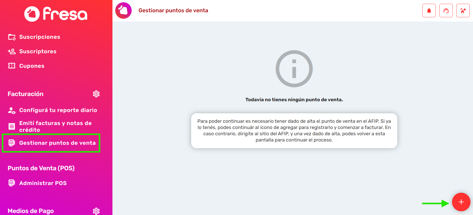 Cómo configurar Facturante en Fresa - Fresa KB