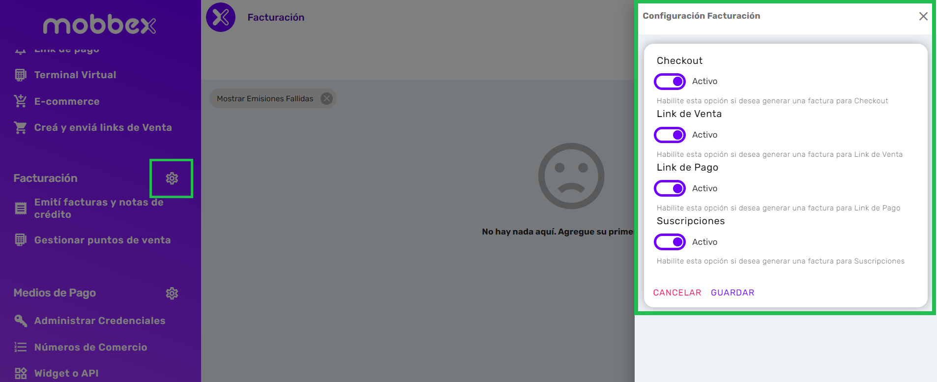 Cómo configurar Facturación Electrónica en Mobbex - Mobbex KB